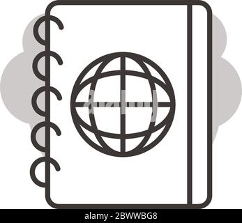 notebook with sphere browser line style Stock Vector Image & Art - Alamy