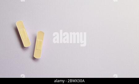 Band aid on purple background. medical concept. simple, minimal Stock ...