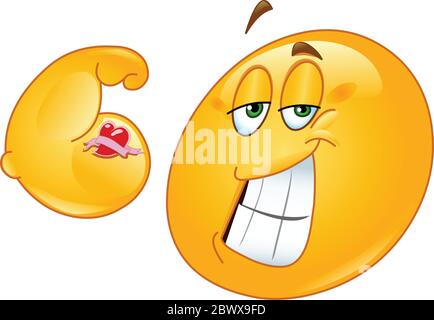 Arm emoji strong muscle flex bicep. Emoticon hand cartoon gym ...