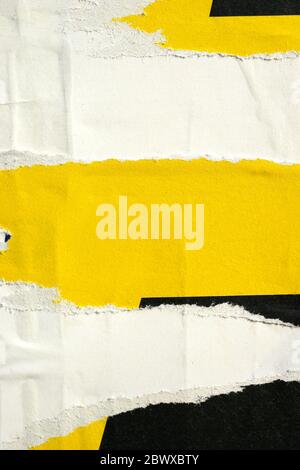 Old ripped torn posters grunge texture background creased crumpled ...