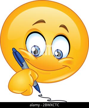 Pencil Drawing Smiley Emoji Face Pack in Colour Stock Vector Image ...