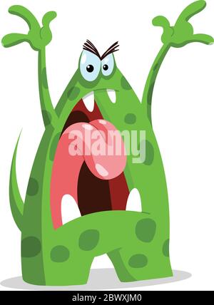 alien monster for halloween, angry monster vector illustration design ...