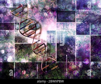 Colorful painting. DNA Strand Stock Photo - Alamy