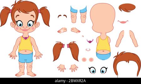 Cartoon girl body anatomy. Woman veins, organs and nervous system ...