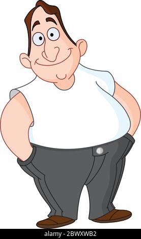 fat young man smiling Stock Vector Image & Art - Alamy