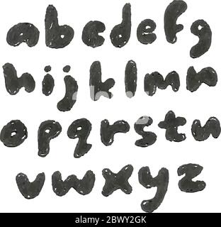 Black lower case bubble alphabet set Stock Vector Image & Art - Alamy