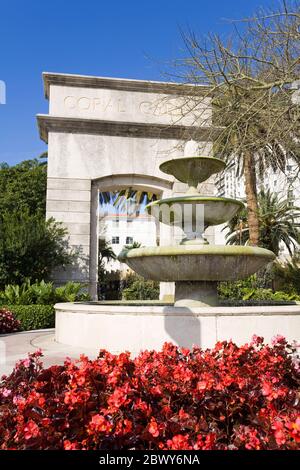 Arch on the Miracle Mile, Coral Gables, Miami, Florida, USA Stock Photo ...