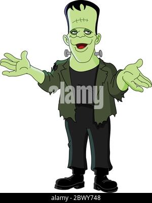 Halloween character design with Big Frankenstein Character Head and ...