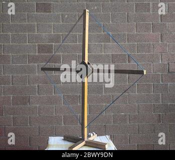 homemade diy AM radio loop aerial with wooden frame Stock Photo - Alamy