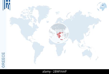 Zoom on Greece Map and Flag. World Map Stock Vector Image & Art - Alamy