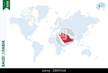 Saudi Arabia on world map Stock Vector Image & Art - Alamy