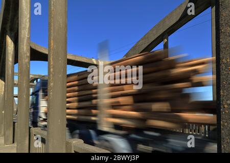 Truck on Balclutha Bridge, South Otago, New Zealand Stock Photo - Alamy