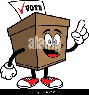 Ballot Box Mascot Talking - A cartoon illustration of a Ballot Box ...
