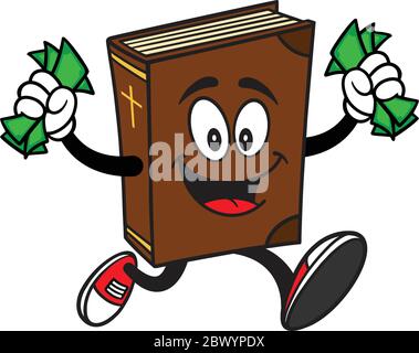 Bible Mascot Running - A cartoon illustration of a Bible Mascot Running ...