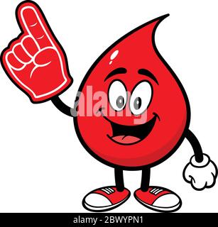 Finger Blood Drop Cartoon Mascot Character Stock Vector Image & Art - Alamy