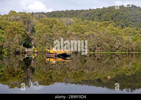 Pieman River Ferry, Corinna, Tasmania Stock Photo - Alamy