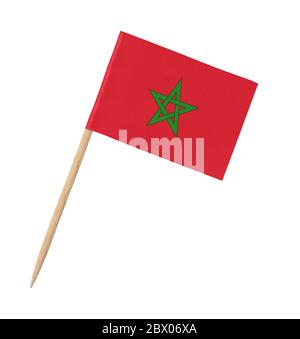 Miniature paper flag Morocco. Isolated Moroccan flag pointer on white ...