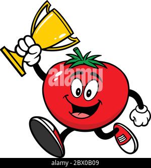 Tomato Run- A Cartoon Illustration of a Tomato Running Stock Vector ...