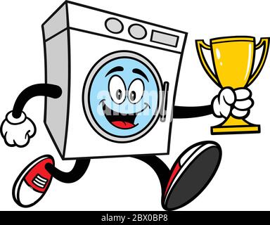 Washer Run- A Cartoon Illustration of a Washer Running Stock Vector ...