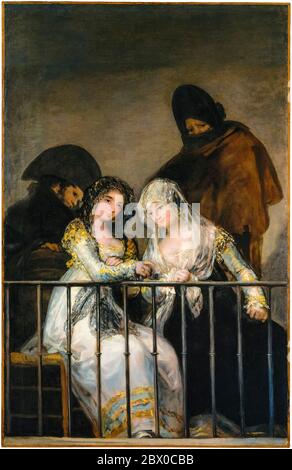 Majas on a Balcony, Francisco Goya, circa 1800-1810, Metropolitan ...