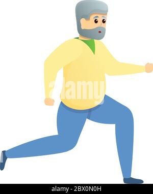 Running grandpa icon. Cartoon of running grandpa vector icon for web ...