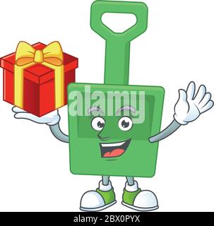 With gift sand bucket mascot cartoon Stock Vector Image & Art - Alamy