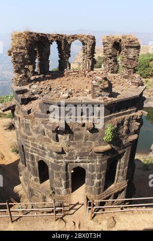 Raigad fort Main Towers, Raigad, Maharashtra, India. 350-year-old ...