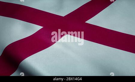 Alabama 3D waving flag illustration on winner podium with three rank ...