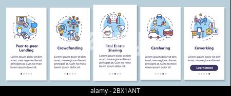 Sharing economy onboarding mobile app page screen with concepts Stock Vector Image & Art - Alamy