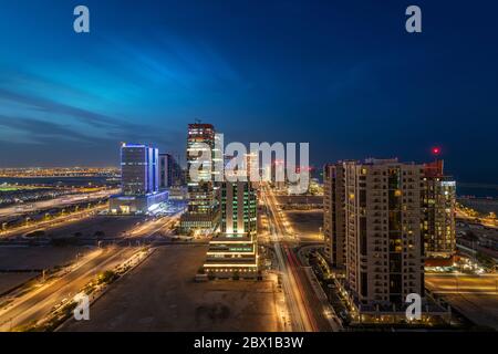 Beautiful city scape of Lusail city, night view of Lusail City Stock ...