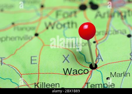 Waco, Texas pin on map Stock Photo - Alamy