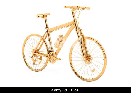 Golden Bike Award Trophy Pedestal. 3d Rendering isolated on white ...