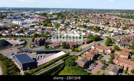 Reading, United Kingdom - May 25 2020: Aerial view of the Reading ...