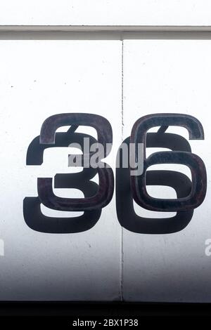 House number 36 in stark relief Stock Photo - Alamy