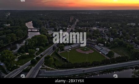 Labatt Park, Aerial Downtown London Ontario Stock Photo - Alamy