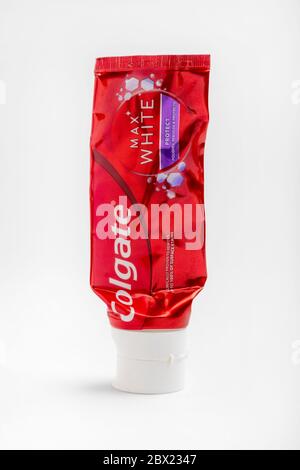 Empty Colgate toothpaste tube Stock Photo - Alamy