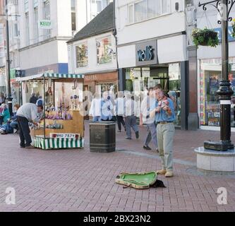 1995, Reading High street, with people shopping in the city centre ...