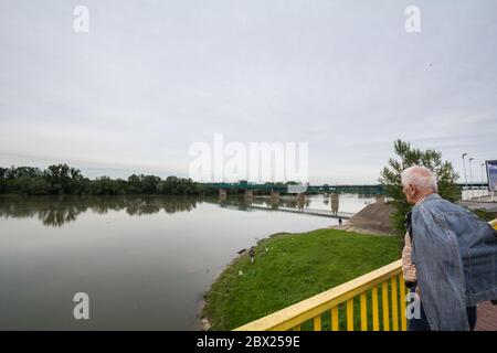 A border crossing bridge between Brcko, Bosnia and Herzegovina and ...