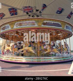 1995 Galloper roundabout at Southport Promenade, North West England, UK ...
