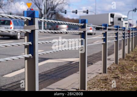 Cable barrier, also called guard cable or wire road safety barrier, is ...