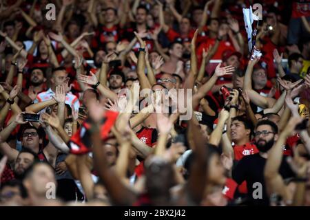 Maracanã stadium full of Flamengo soccer fans. Traditional football ...