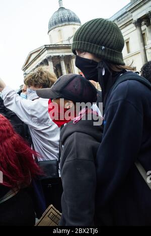 London, UK, 03/06/2020, Black Lives Matter protesters and police ...