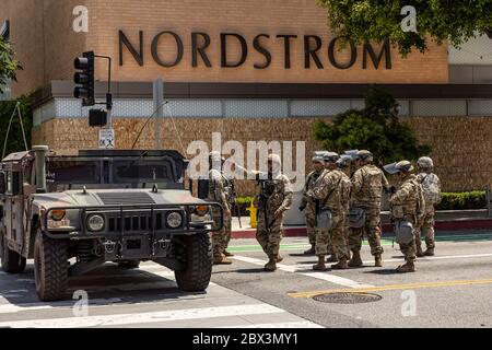 Santa Monica, USA. 04th June, 2020. A group of demonstrators marches in ...