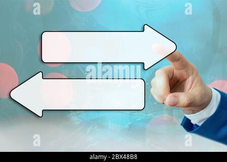 Competitiveness Symbol In Diverging Opposite Views Business Choice ...