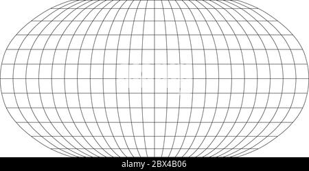 Blank World grid of meridians and parallels. Simple vector illustration ...