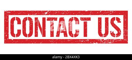 CONTACT US red rectangle stamp Stock Photo - Alamy