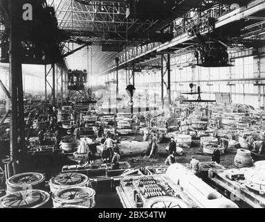 Steel production, Krupp factory, Essen, Germany, World War I, 1917 ...