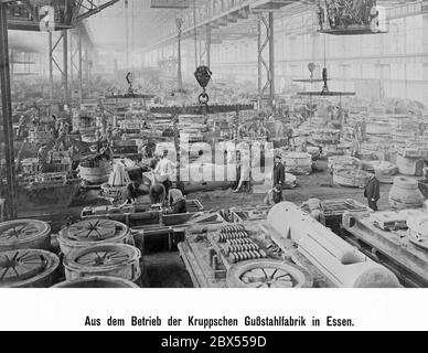 Steel production, Krupp factory, Essen, Germany, World War I, 1917 ...