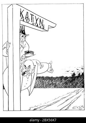 German contemporary cartoons by the illustrator Erik about the Soviet ...