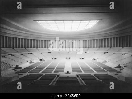 A model of the planned Congress Hall for the Nazi party rally grounds ...